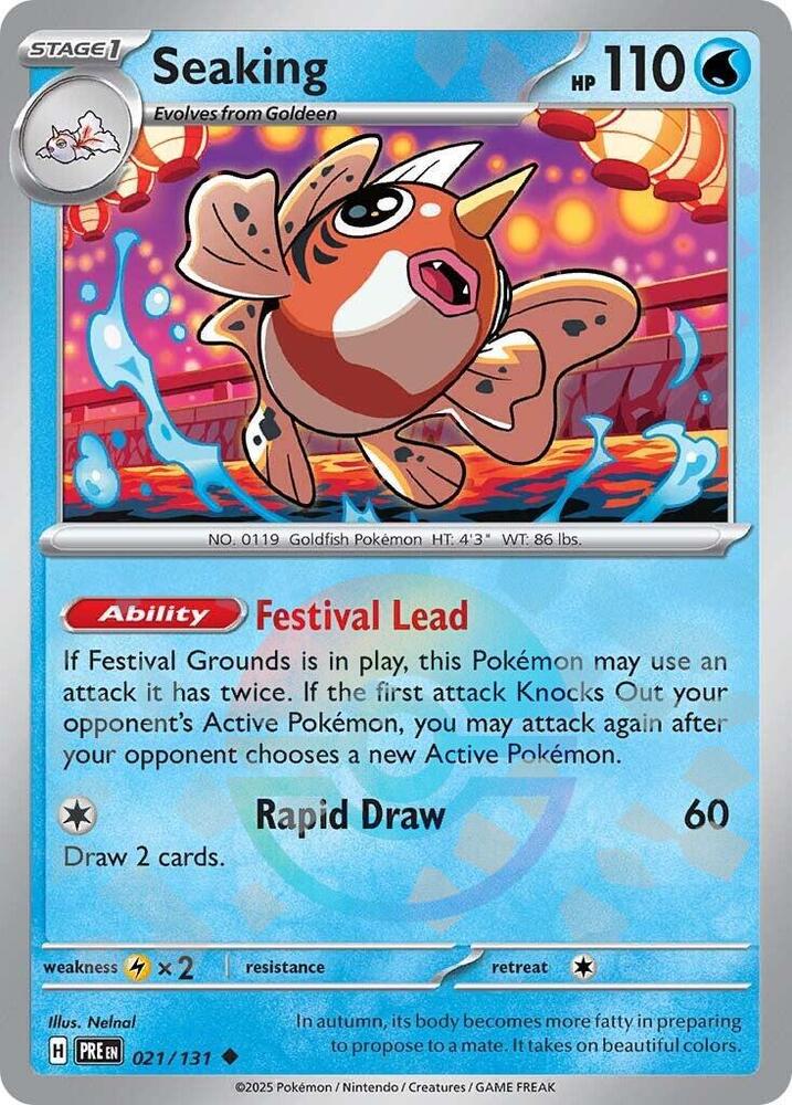 Buy the Seaking 021/131 Pokeball Holo - Pokemon Prismatic Evolutions ...
