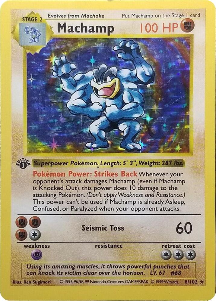 Buy the Machamp 1st 8/102 - Pokemon Base Set Shadowless- Deck ...